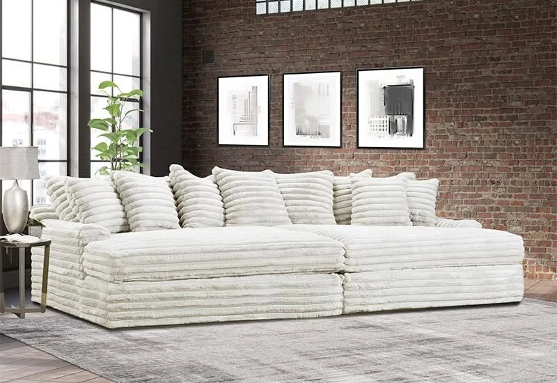 TRIDENT DOUBLE CHAISE FOG - | Free Shipping | Exclusive Furniture