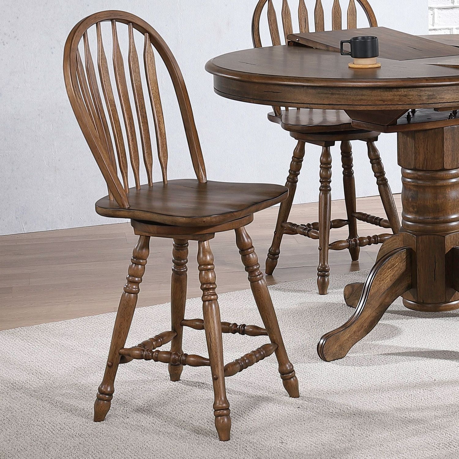 Carolina Crossing - Windsor Swivel Counter Chair - Brown - | Free ...