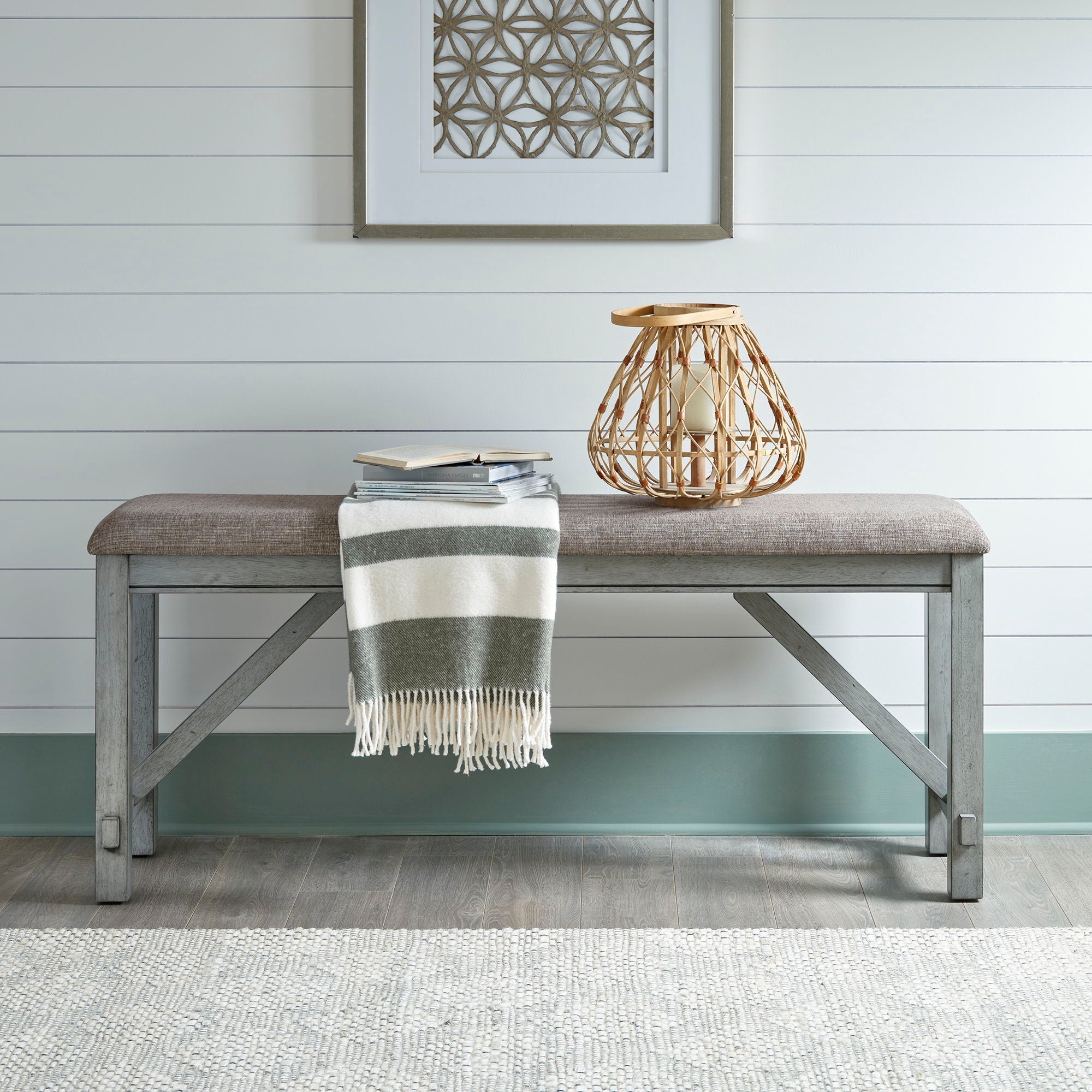 Newport - Counter Height Dining Bench - Gray - | Free Shipping ...