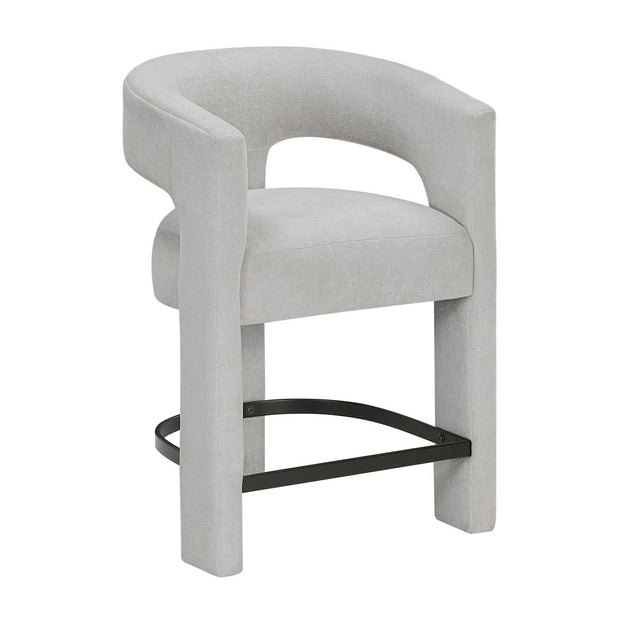 Helen Contemporary Counter Height Stools in Light Gray Black or Orange ...