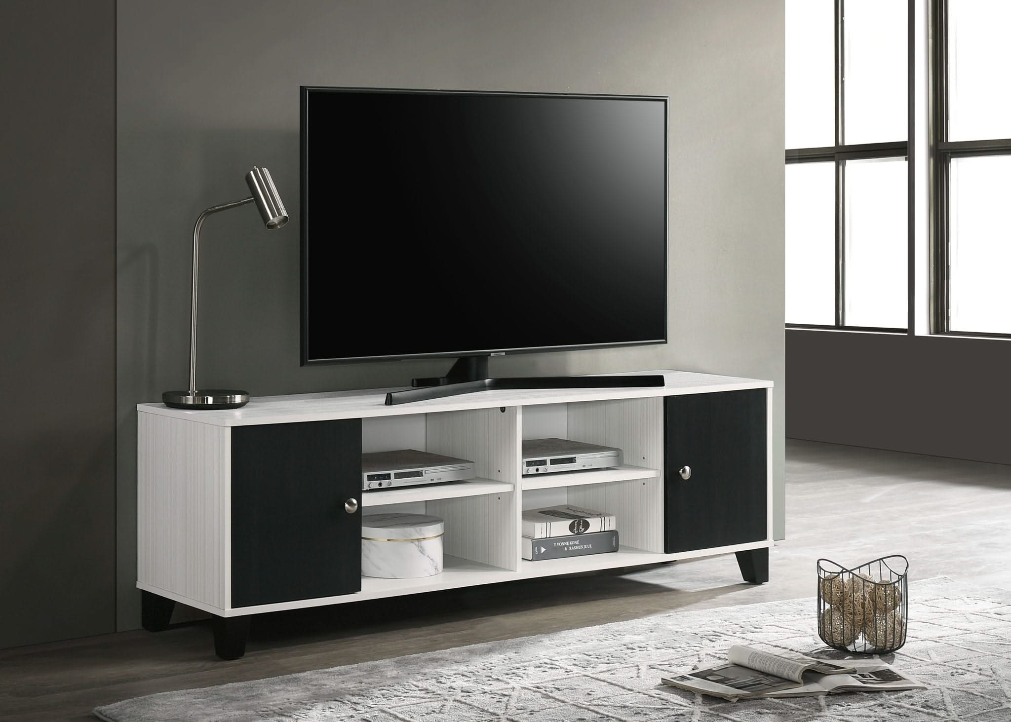 Akerson - TV Stand - White - | Free Shipping | Exclusive Furniture