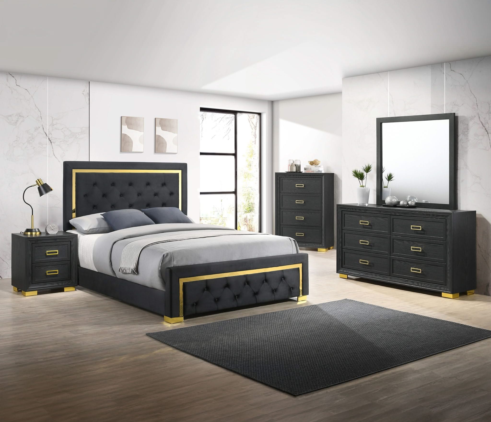 Pepe - Queen 5 Piece Bedroom Set - Black - | Free Shipping | Exclusive ...