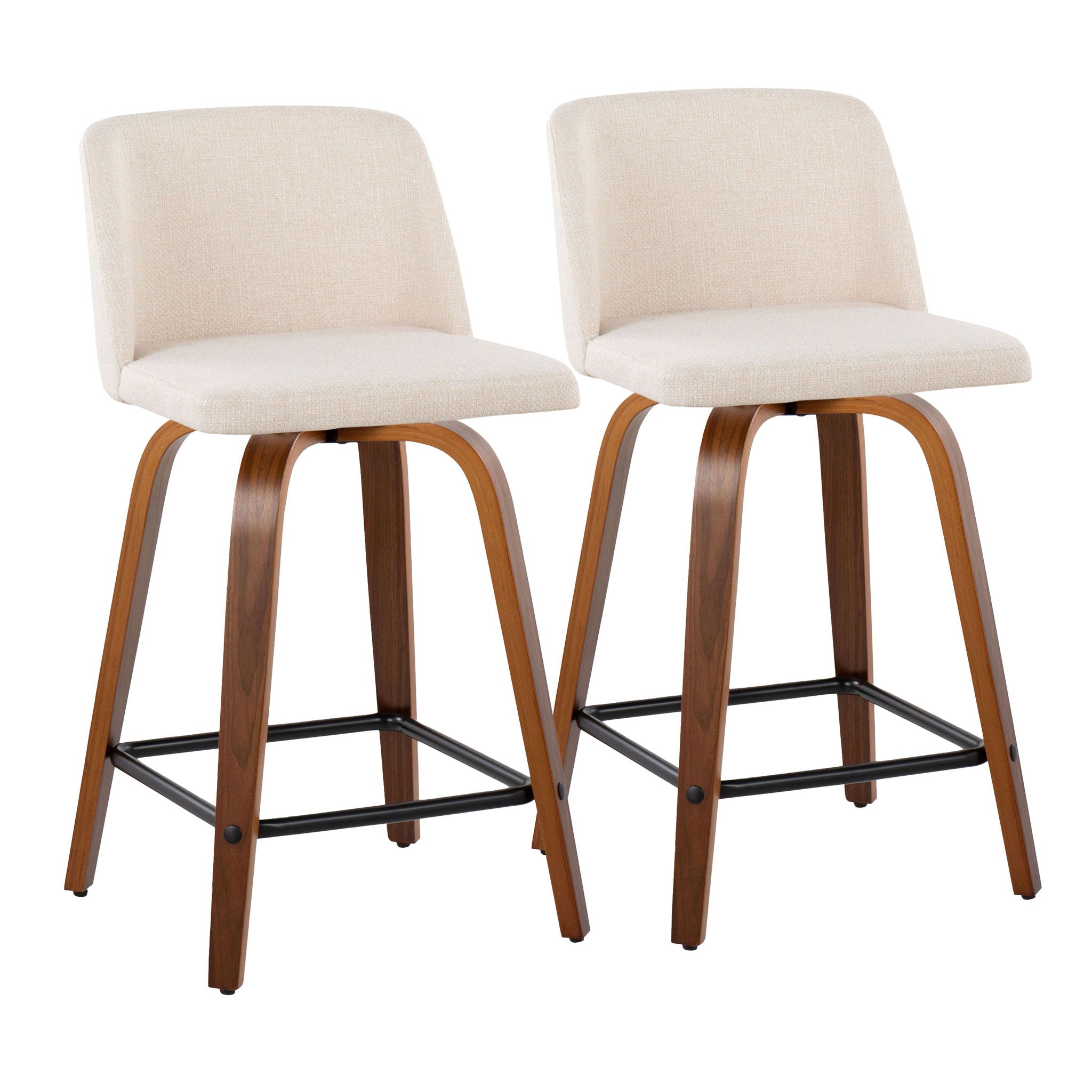 Toriano - Mid Century Modern Fixed Height Counter Stool With Swivel ...