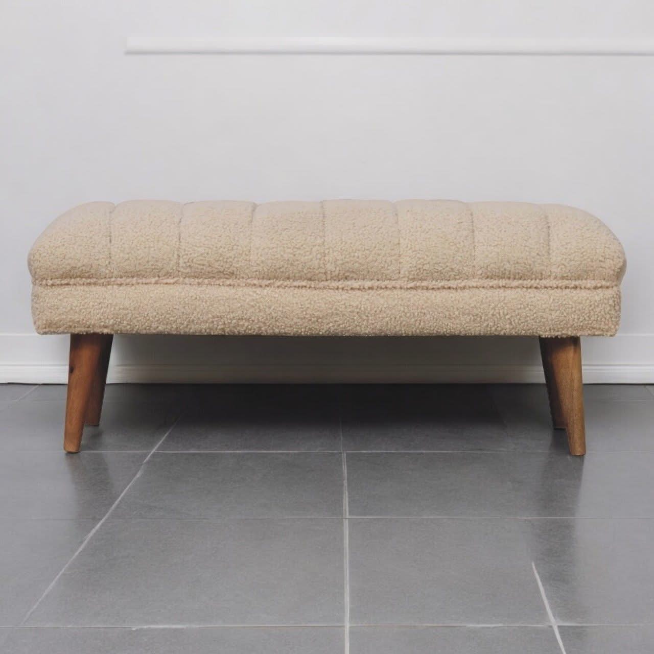 Puffer Bench - Beige - | Free Shipping | Exclusive Furniture