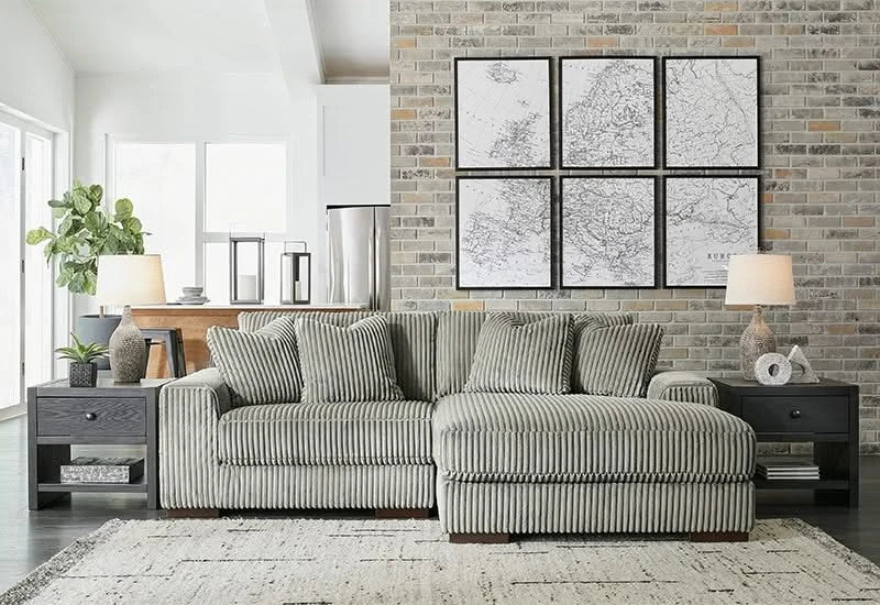Linx Modern 2 PC Modular Sectional with Chaise and Accent Pillows ...
