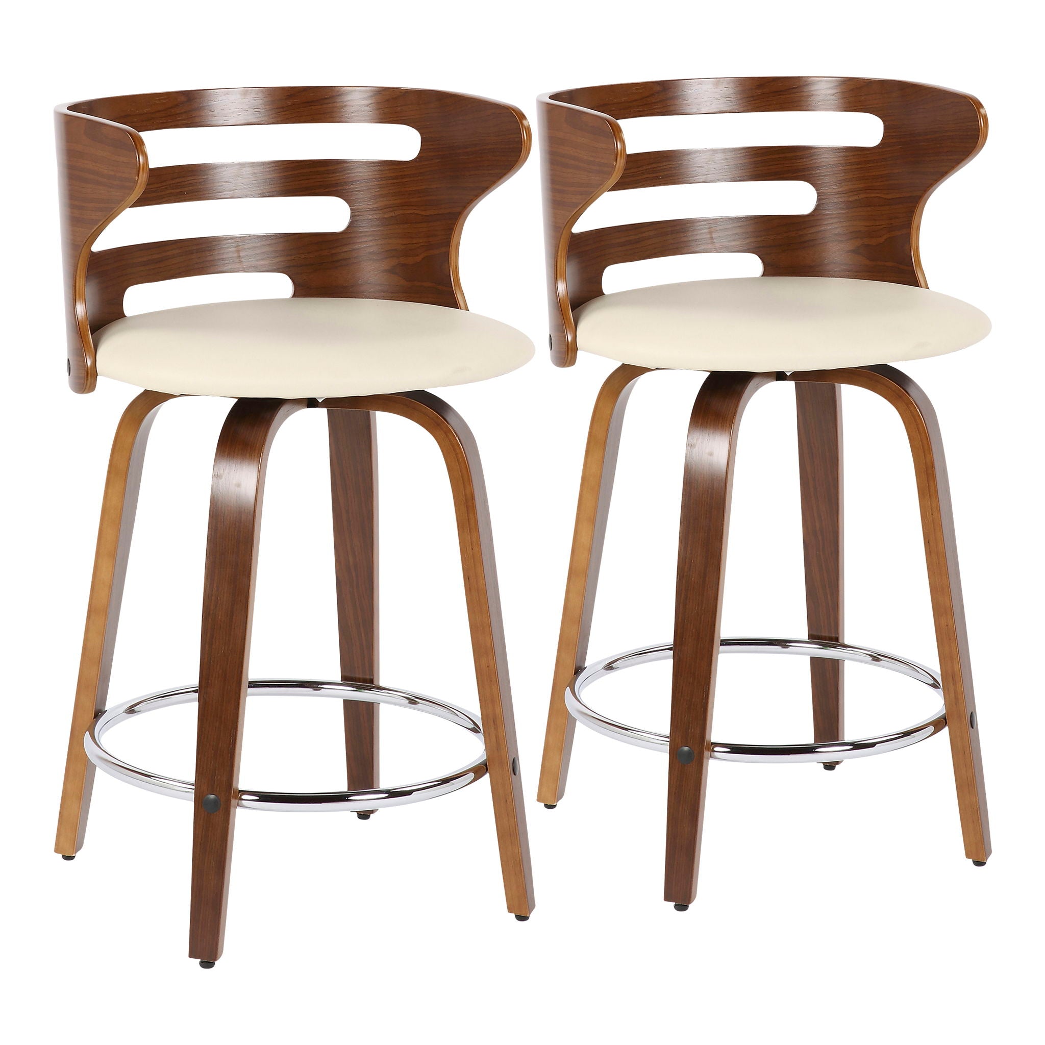 Cosini - Mid Century Modern Fixed Height Counter Stool With Footrest ...