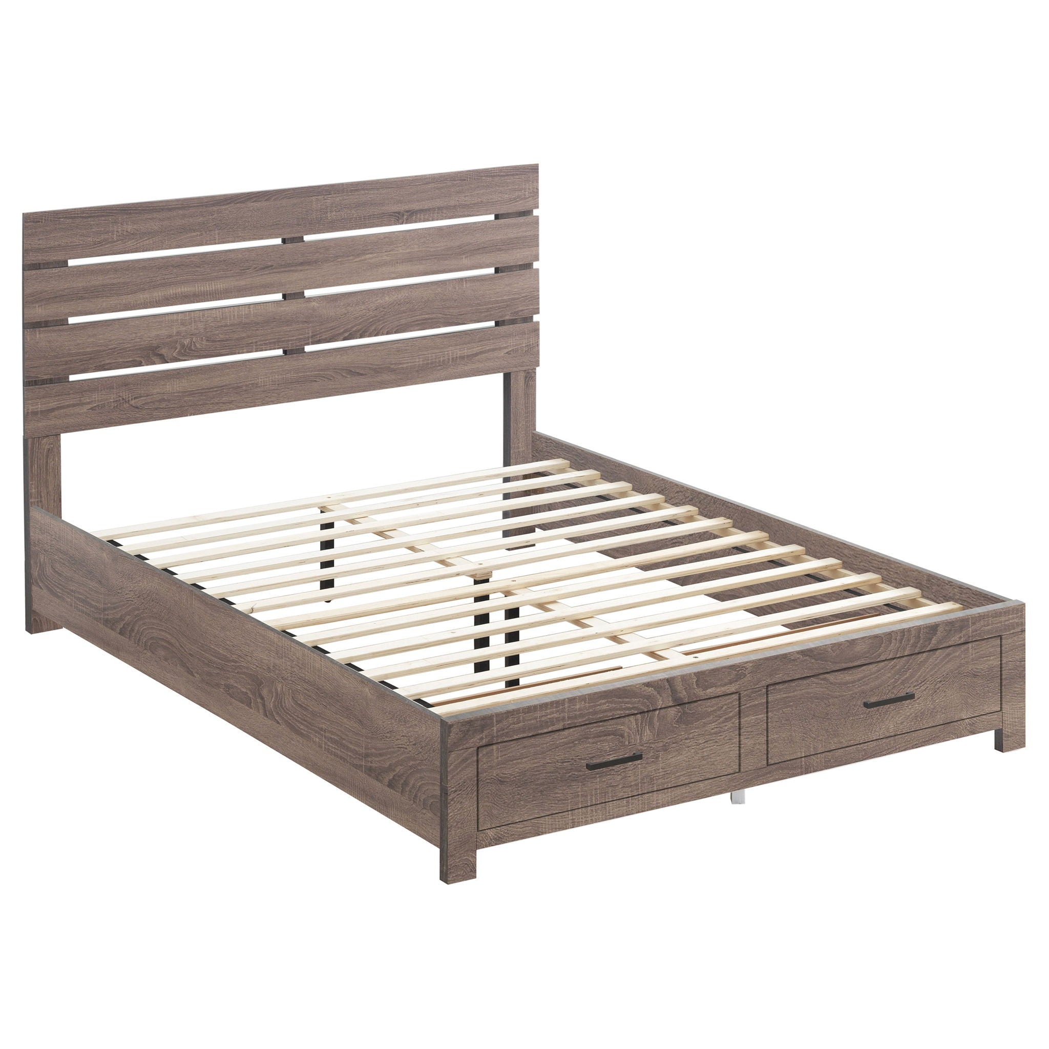 Brantford Wood Queen Storage Panel Bed Barrel Oak - | Free Shipping ...