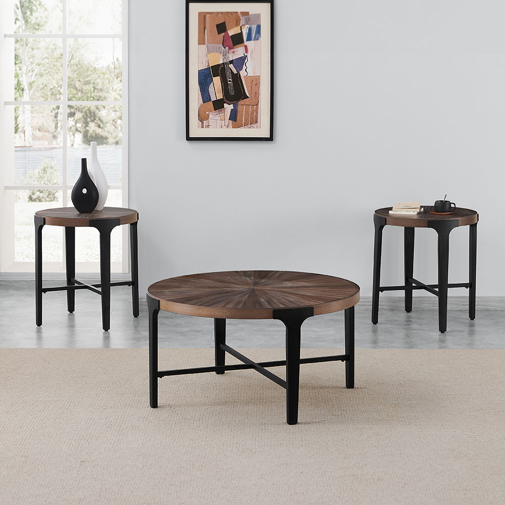 Chevron - 3 Piece Table Set - Brown - | Free Shipping | Exclusive Furniture